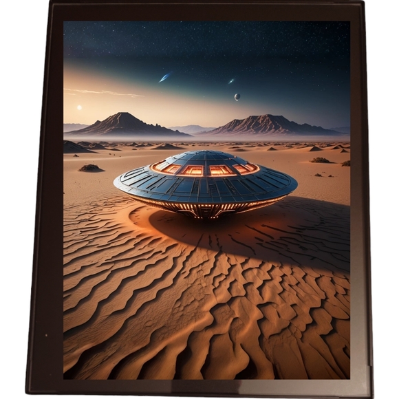 Handmade | Accents | Alien Spaceship In A Glass Front Frame 8x Picture ...